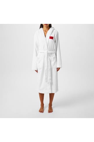 White Hugo Terry Red Logo Dressing Gown - Get The Label