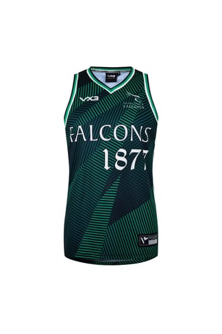 Black VX3 Mens Newcastle Falcons 2024 2025 Basketball Vest - Get The Label