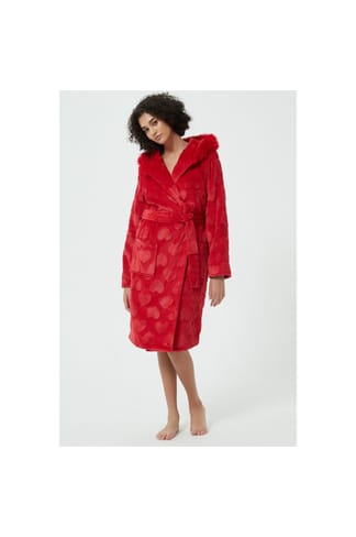 Red Linea Luxury Heart Sparkle Dressing Gown - Get The Label