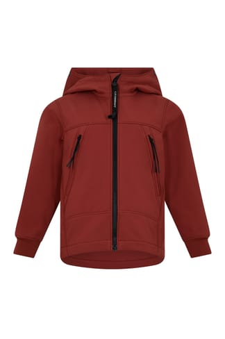 Red C.P. Company Boys Softshell Goggle Hooded Jacket - Get The Label