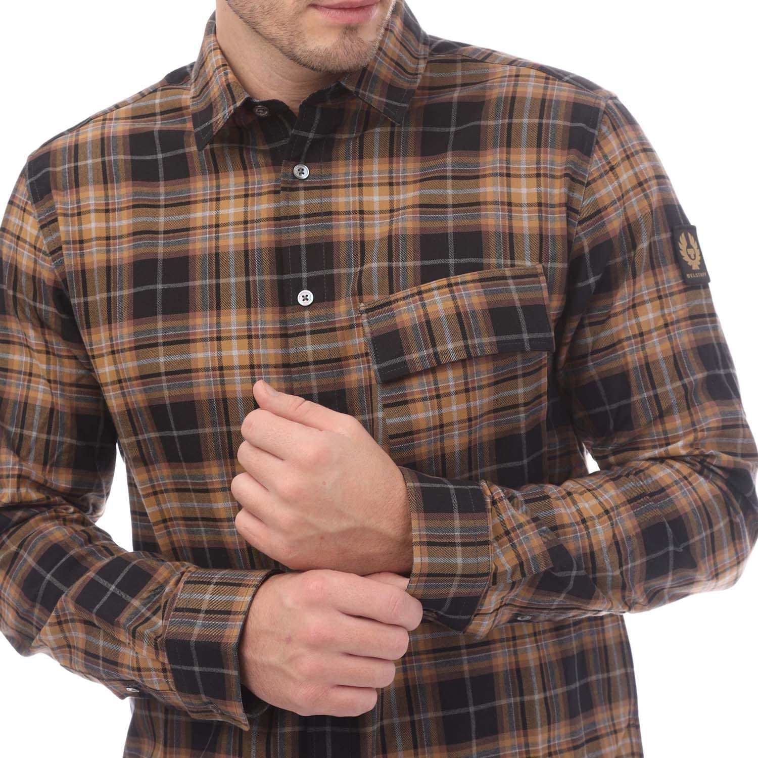 Blue yellow Belstaff Longton Plaid Cotton Scale Shirt - Get The Label