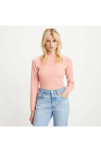 Pink Levis Crew Neck Rib Sweater - Get The Label