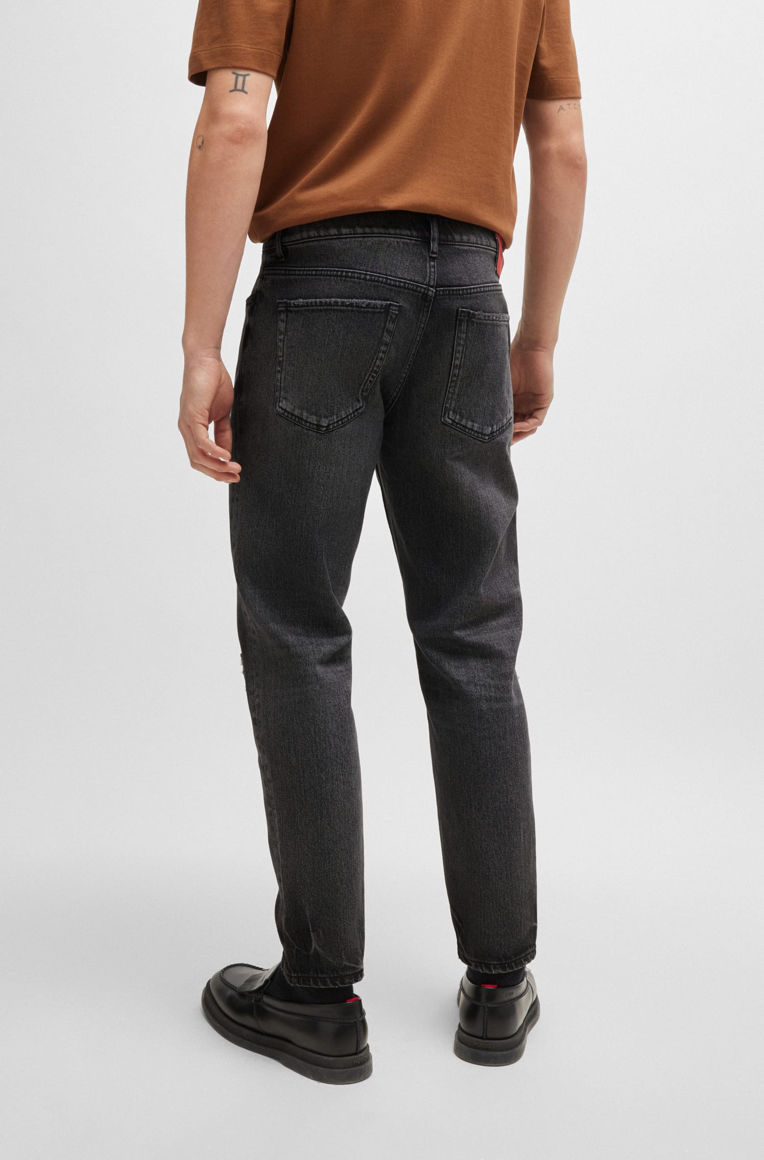 Grey Hugo Boss Tapered Fit Jeans Get The Label