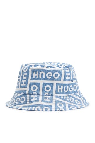 Blue Hugo Lettering Bucket Hat - Get The Label