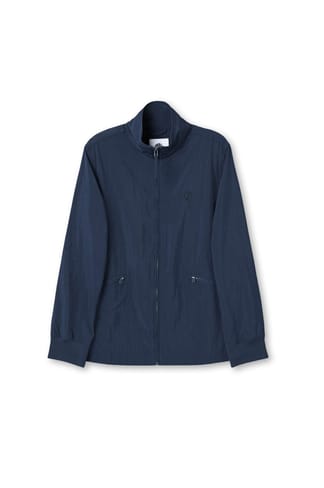 Blue Pretty Green Nyl Crnkl High Neck Rain Jacket - Get The Label
