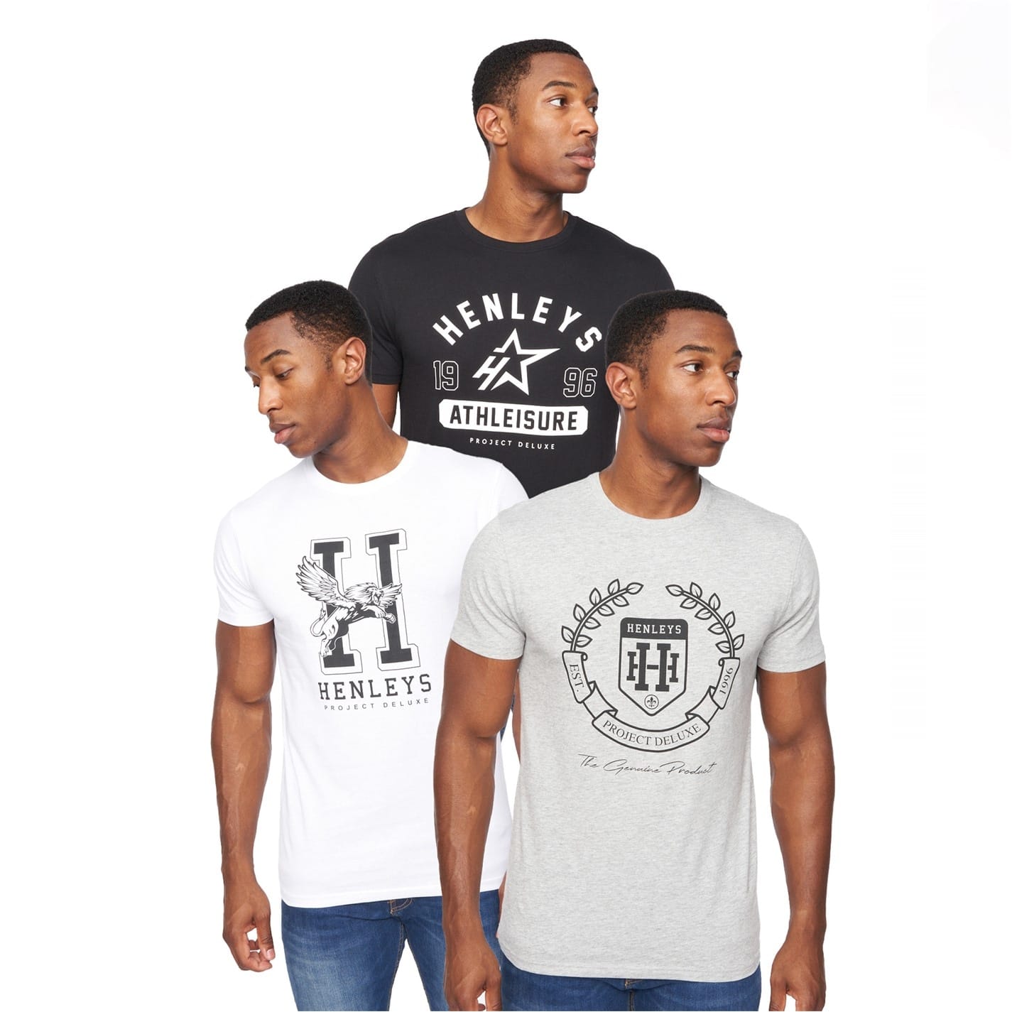 Multi Henleys Uptn 3pk Tee Get The Label
