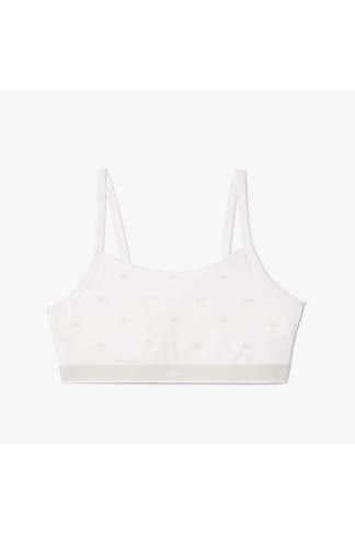 White Lacoste Stretch Cotton Bralette - Get The Label