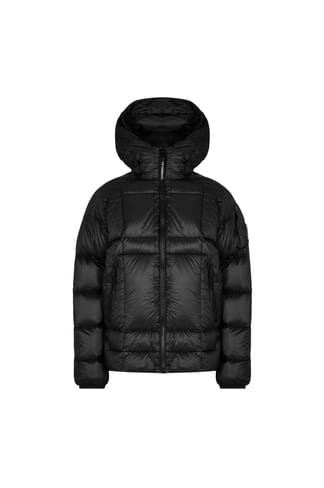 Black C.P. Company Ripstop Puffer Jacket With Lens - Get The Label