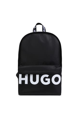 Black Hugo Lettering Logo Backpack - Get The Label