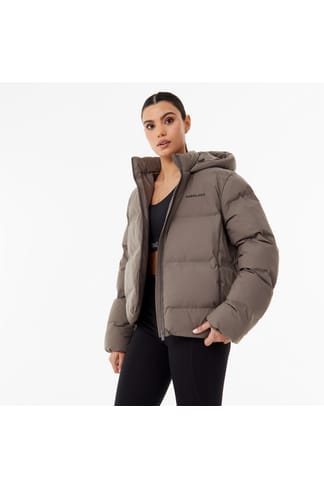 Brown Everlast Hooded Puffer Jacket - Get The Label