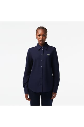 Blue Lacoste Regular Fit Long Sleeve Collared Shirt - Get The Label