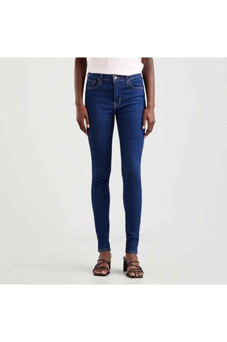 Dark Blue Levis 720 High Rise Super Skinny Rinsed Jeans - Get The Label