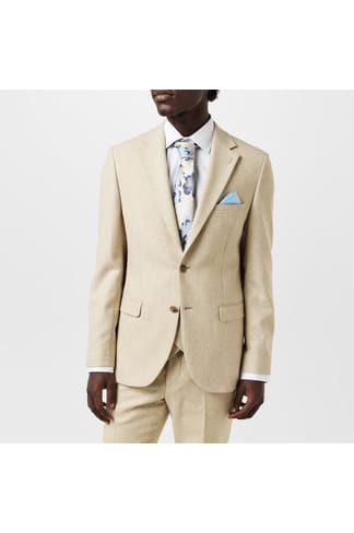Beige Without Prejudice Donegal Slim Fit Suit Jacket - Get The Label