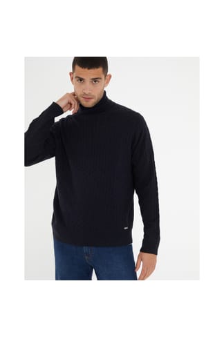 Blue Threadbare Turtleneck Regular Fit Sweater - Get The Label