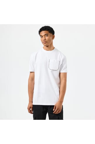 White Weekend Offender Sutton Check Detail Pocket T-Shirt - Get The Label