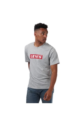 Grey Heather Levis Mens Relaxed Fit Graphic T-Shirt - Get The Label