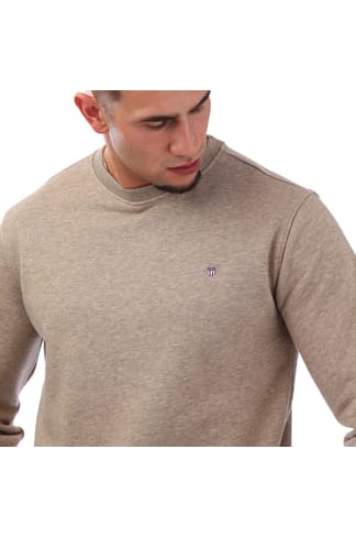 Brown Gant Shield Logo Crewneck Sweatshirt - Get The Label