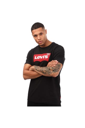 Black Levis Mens Graphic Set-In Neck T-Shirt - Get The Label