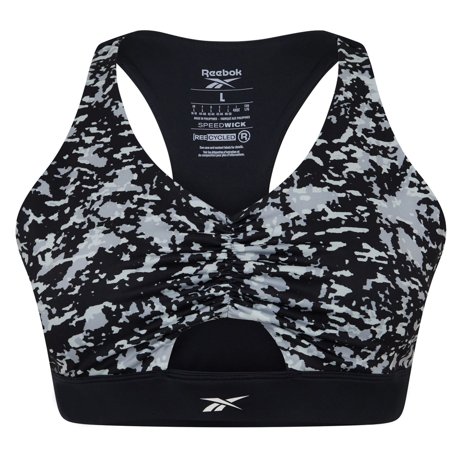 Black Reebok Scoop Neck Snug Fit Bra Top - Get The Label