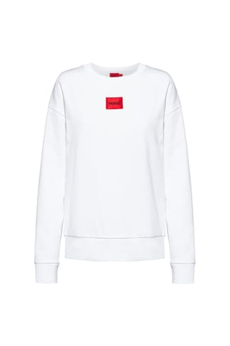 White Hugo Label Crew Neck Sweater - Get The Label