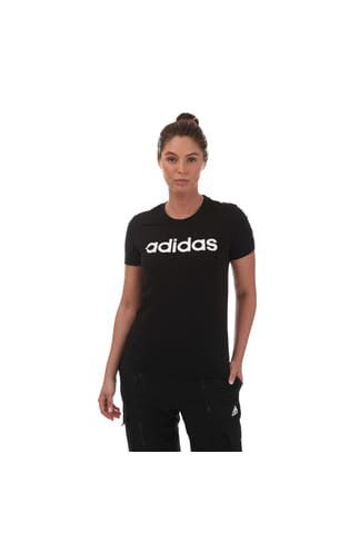 Black-White adidas Womens Essentials Slim Logo T-Shirt - Get The Label