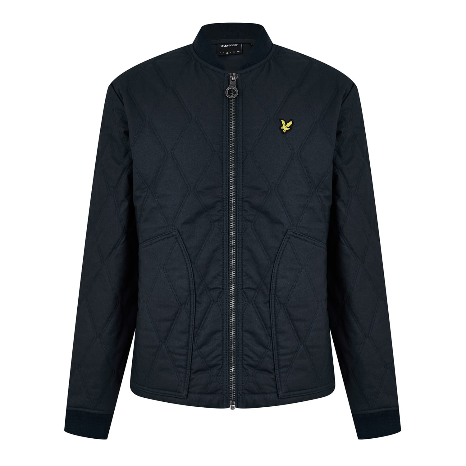 Blue Lyle And Scott Quilt Bomber Relaxed Fit Jacket - Get The Label