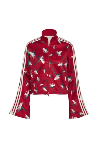 Red adidas Originals Plus Cropped High Neck Athletic Top - Get The Label