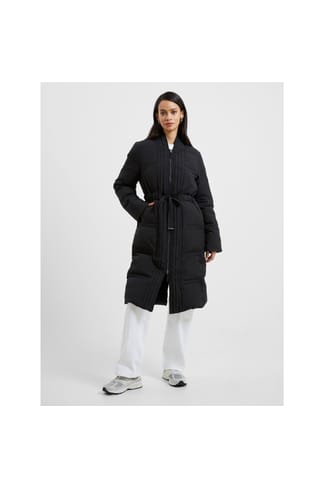 Black French Connection Long Shawl Neck Relaxed Fit Coat - Get The Label