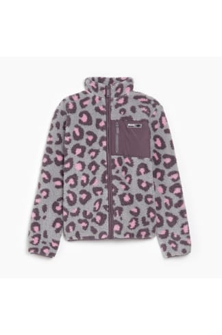 Grey Bench Girls Borg Grey Leopard Print Fleece - Get The Label