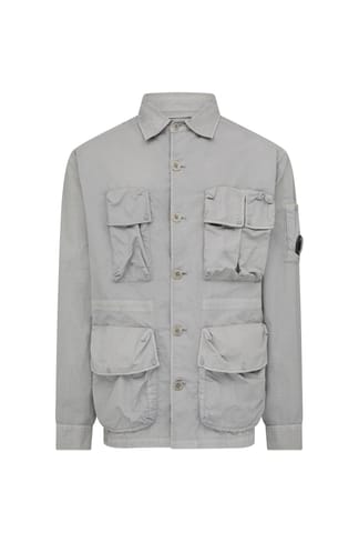 Grey C.P. Company Lens Detail Overshirt - Get The Label