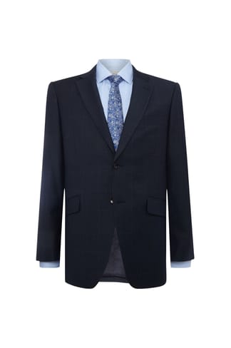 Blue Howick Sb2 Notch Lapel Pow Check Suit Jacket - Get The Label