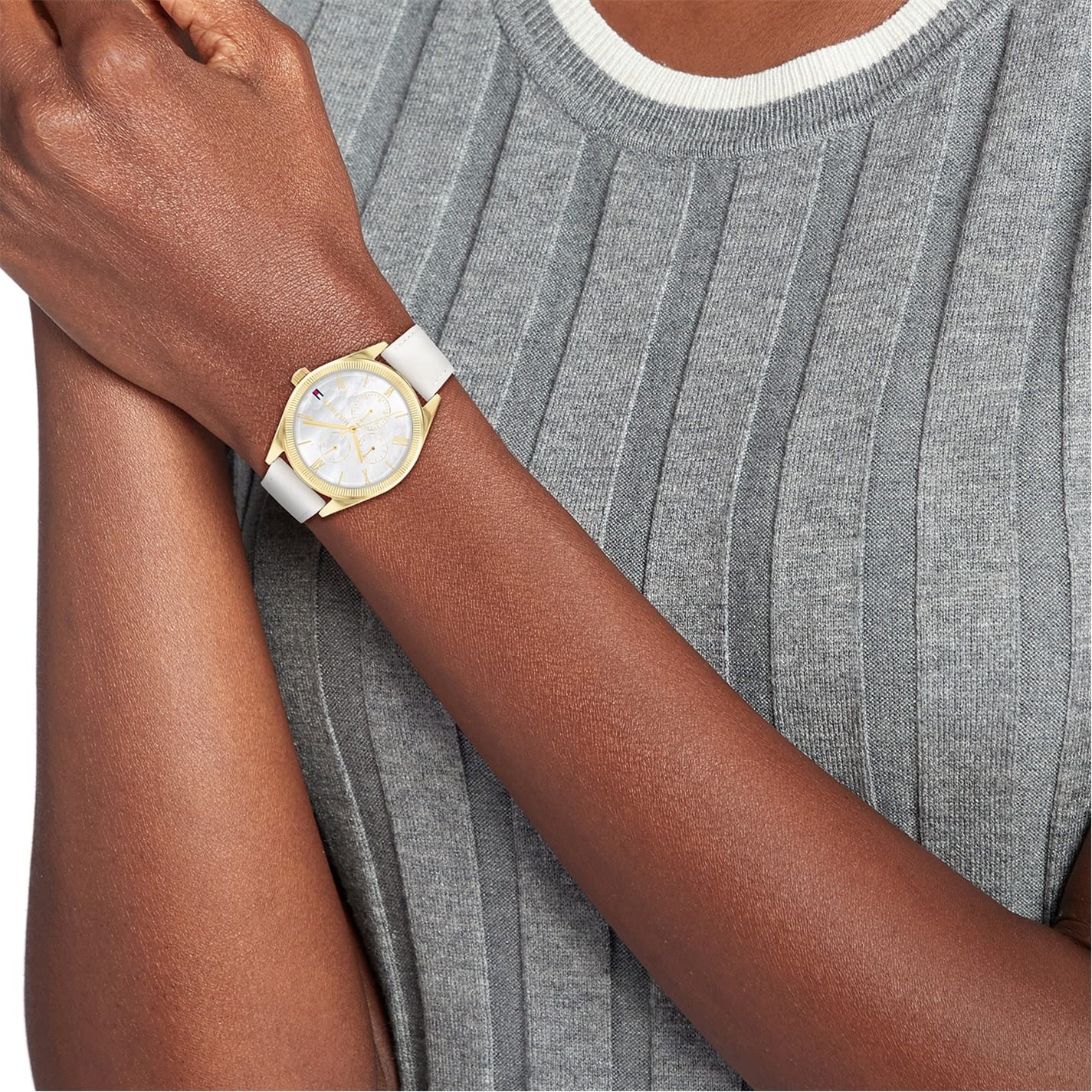 Tommy hilfiger watch white leather strap store